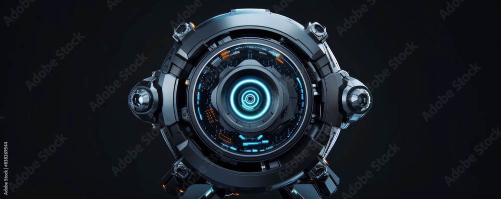 Abstract design of a sci-fi sphere cyborg robot. Background for cyber ...