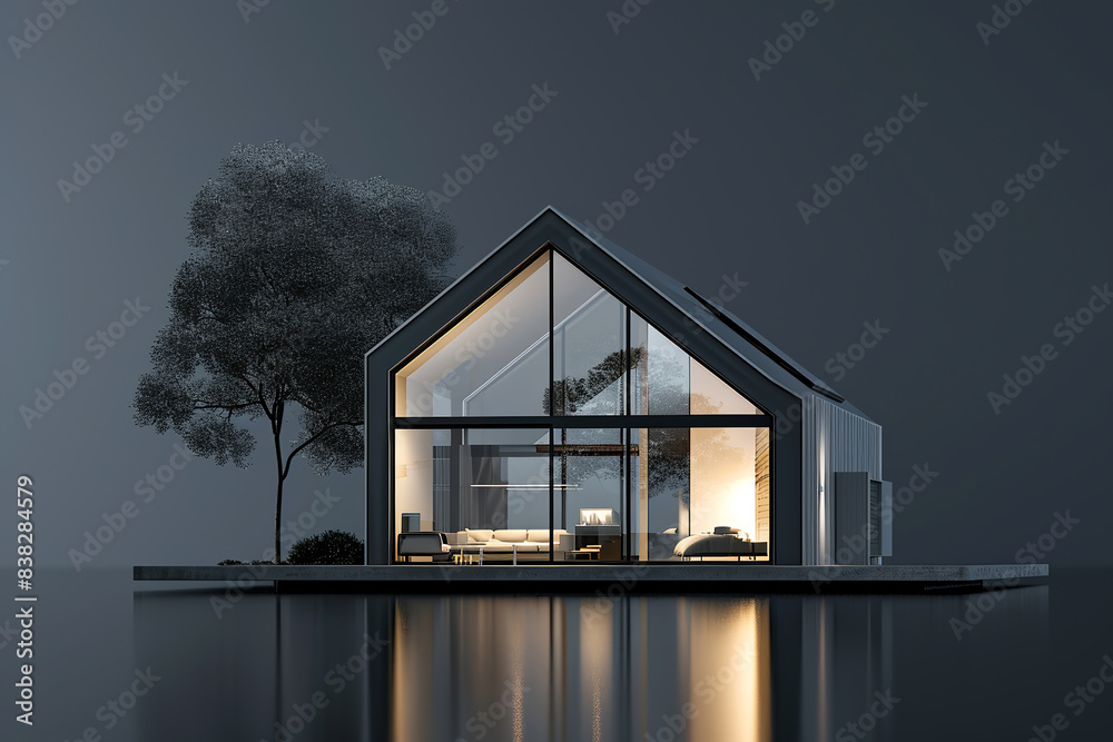 BIM Building Information Modeling concept. 3D digital model based ...