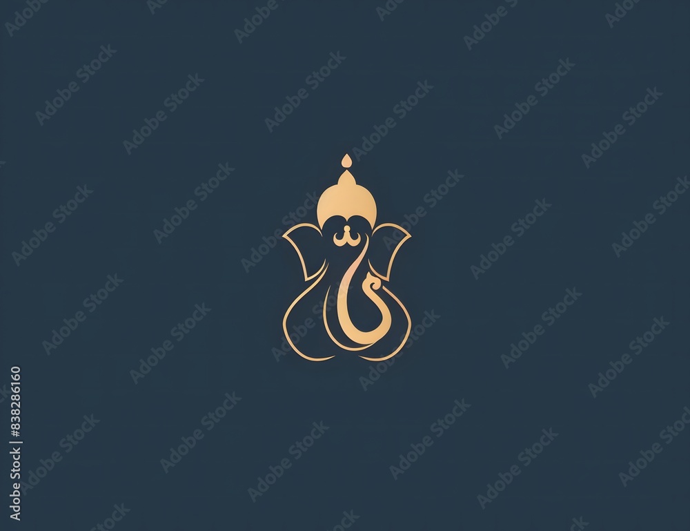 simple line art logo of lord ganesha Stock Illustration | Adobe Stock