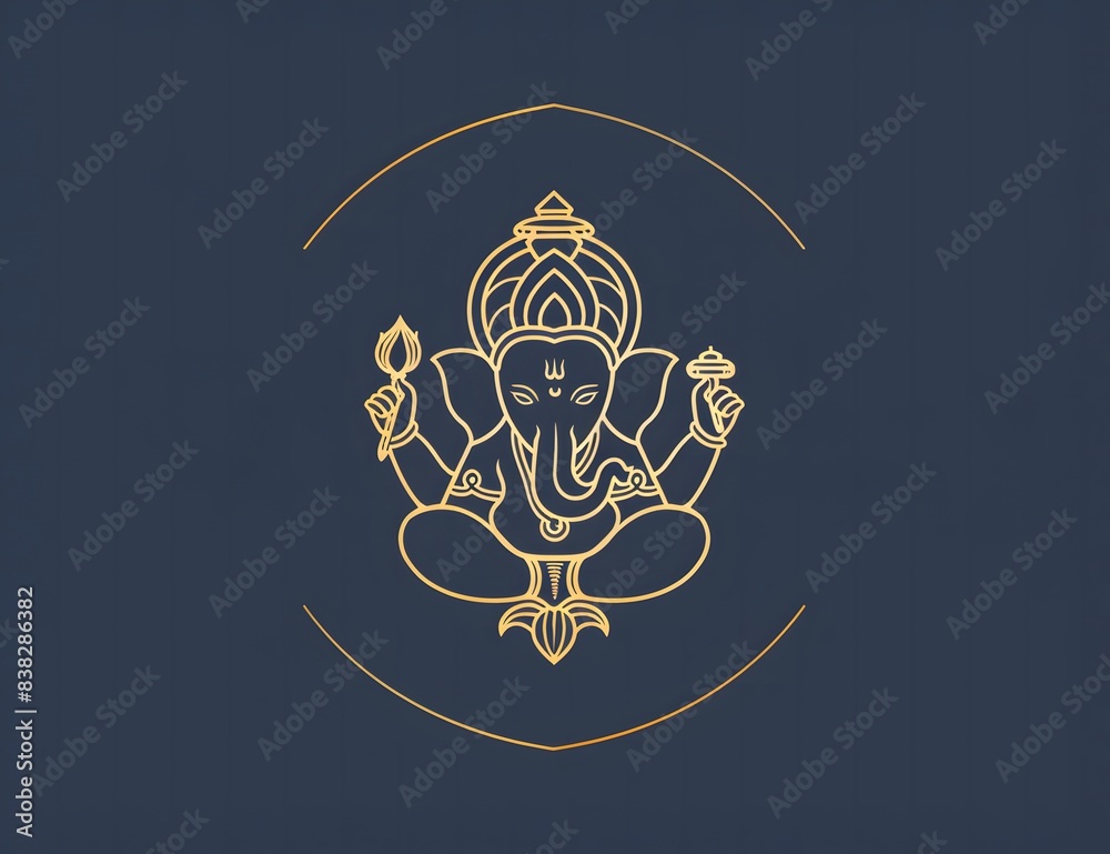 simple line art logo of lord ganesha Stock Illustration | Adobe Stock
