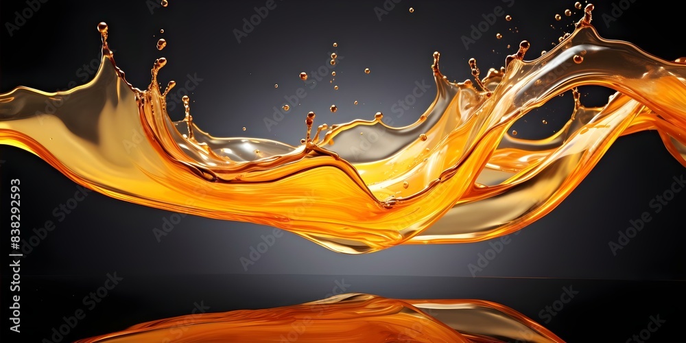 Isolated background with falling oil splash ideal for cosmetic products. Concept Cosmetic ...