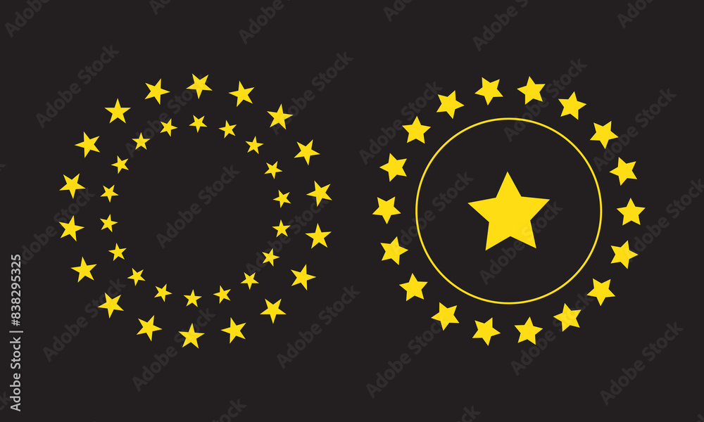 star in circle isolated on white background vector illustration. stars ...