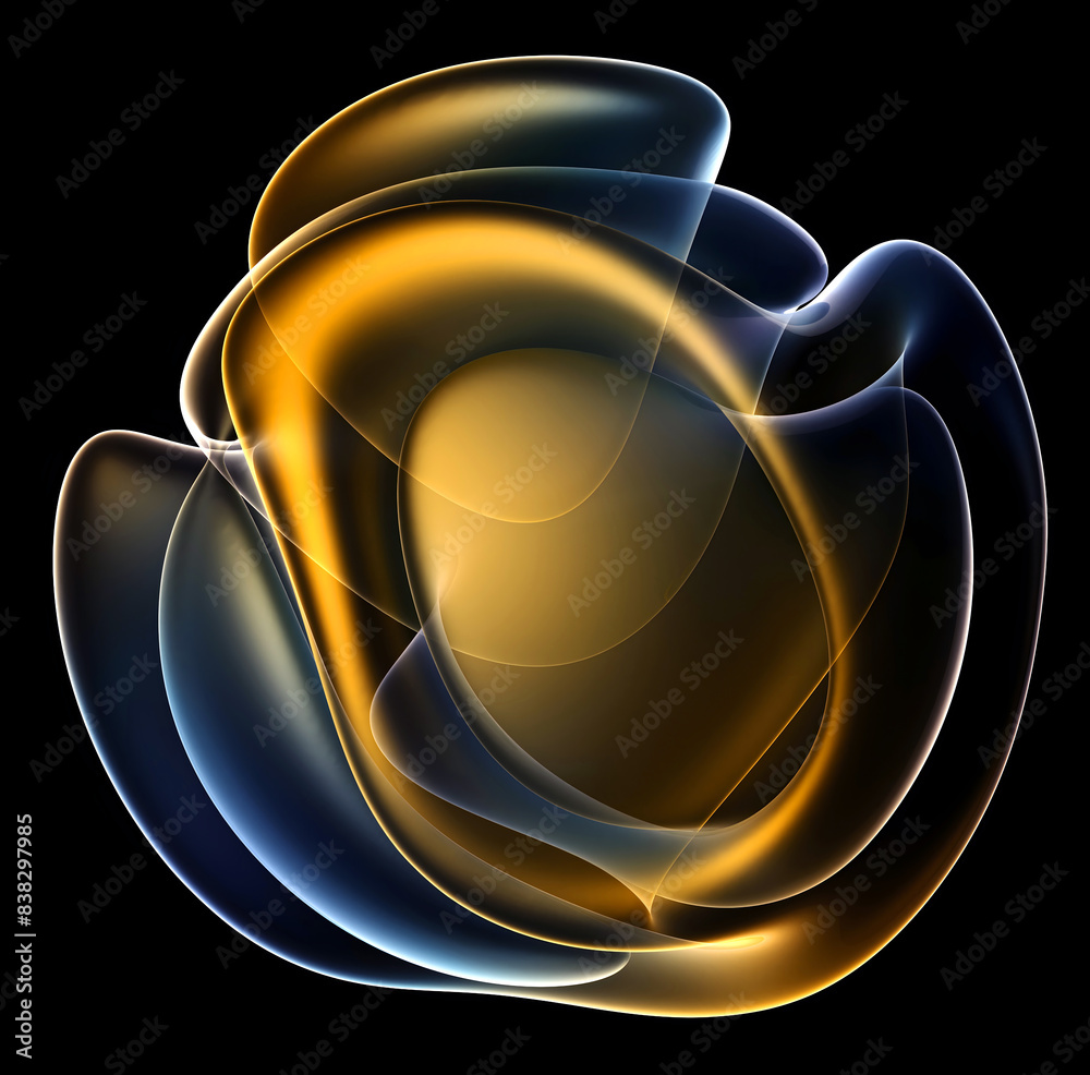 3D render of abstract art of surreal alien ball flower in spherical ...