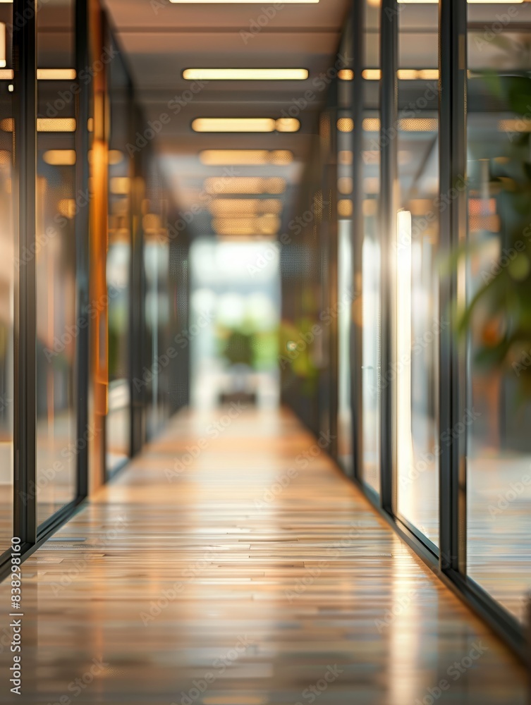 Nice modern office with beautiful long office corridor with and ...