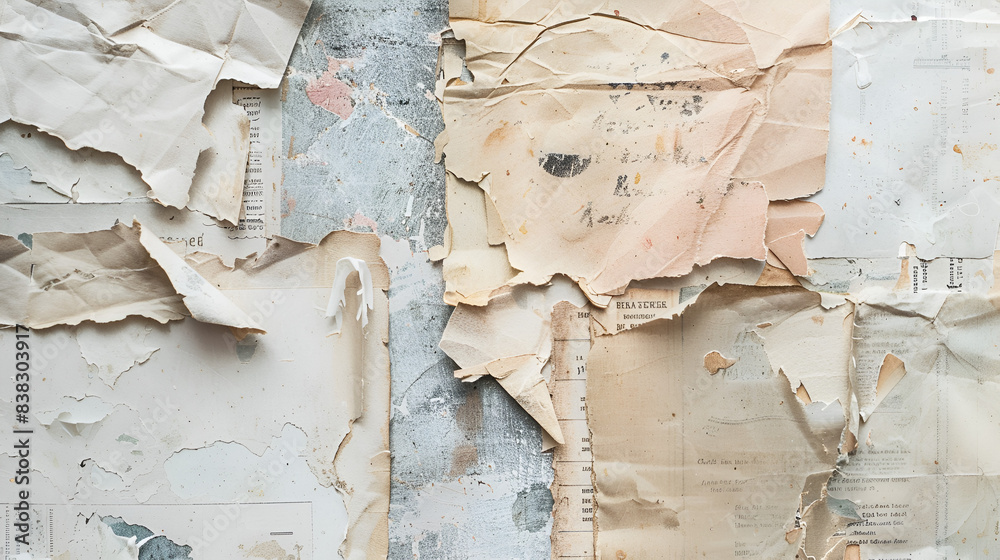 Ripped vintage png paper, ephemera collage on transparent background ...