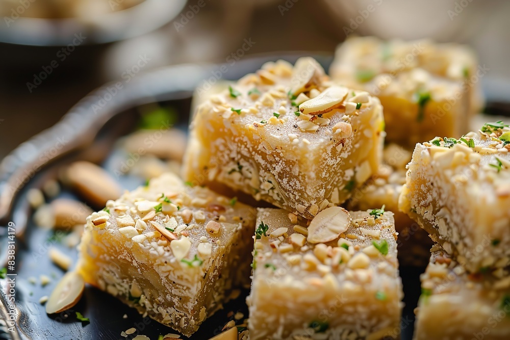 Indian Sweet Treats Also Known as Mithai, barfee, Mawa Barfi, Almond ...