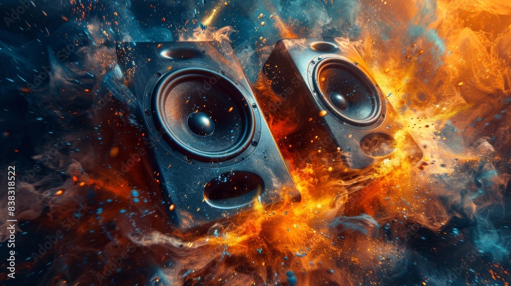 Sonic Boom: Explosive Visual of Vibrant Music Speaker. Dynamic and ...
