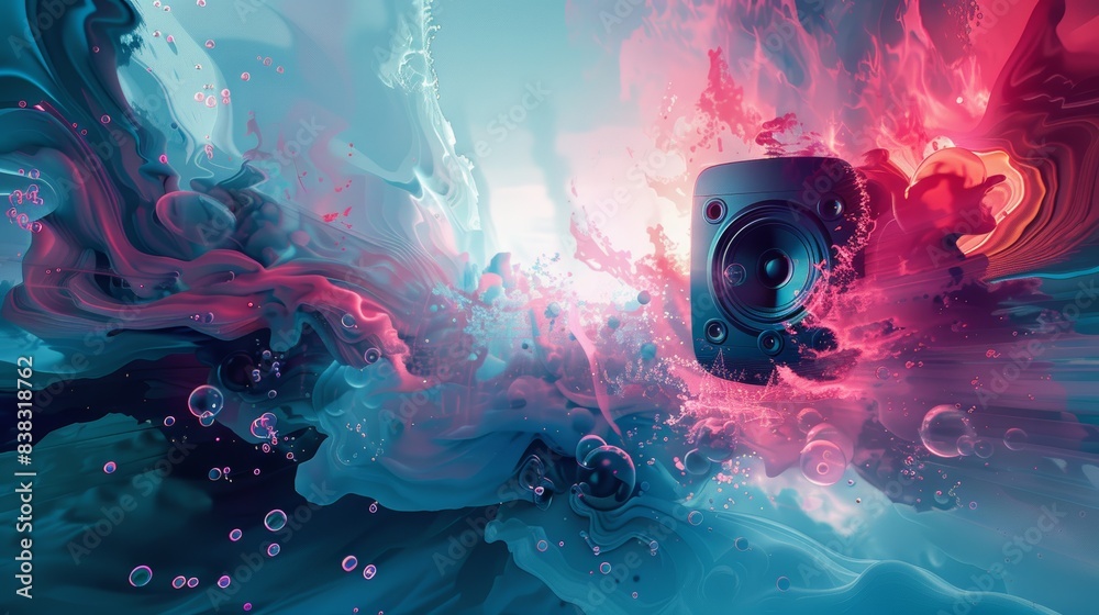 Sonic Boom: Explosive Visual of Vibrant Music Speaker. Dynamic and ...