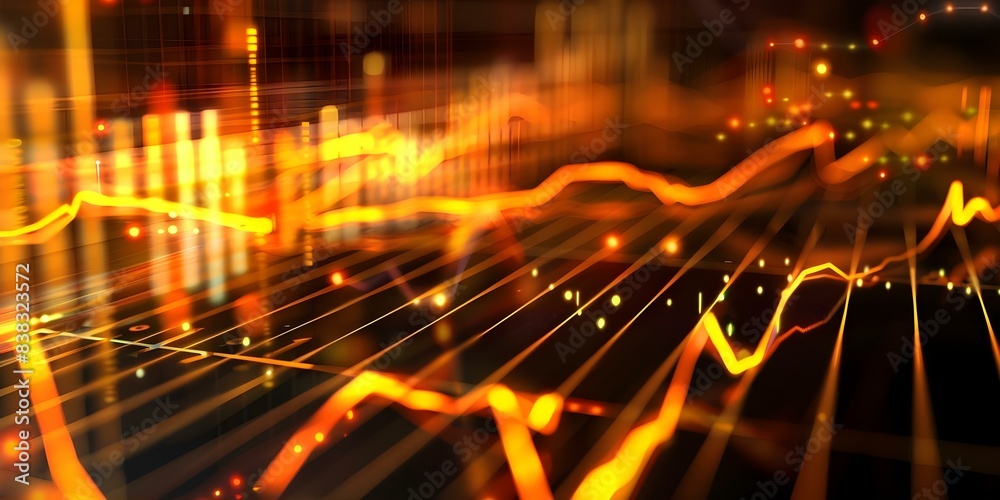 Stock market sector performance depicted in bar graph with growth and ...