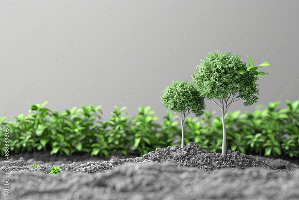 Green corporate social responsibility flat design side view ...