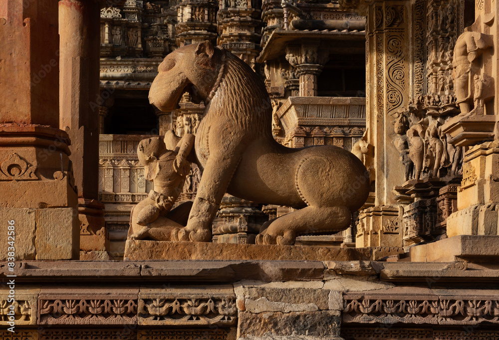 Beautifully designed statue of a lady and a lion, the lion temple in ...