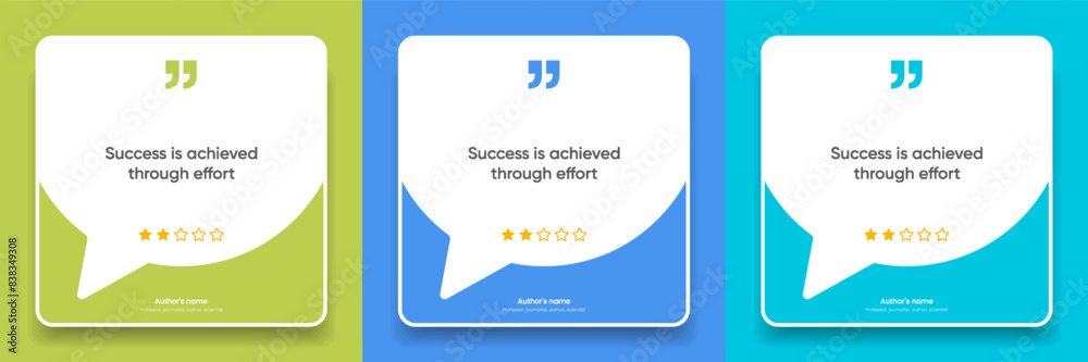 3D bubble testimonial banner, quote, infographic. Social media post ...