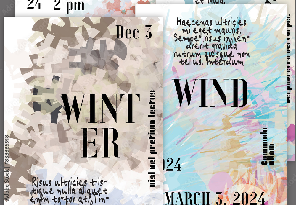 A4 Flyer With Transparent Overlapping Shapes Creating Vector Watercolor ...