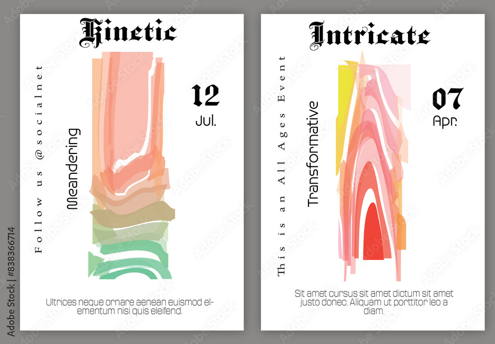 Flyer A4 with Abstract Shuttered Glass Shape Simple on White Background ...