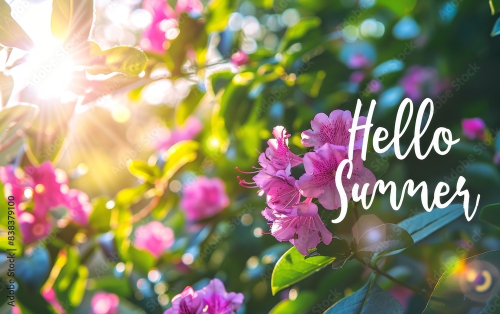 "Hello Summer" is written in white cursive font on the right side of ...