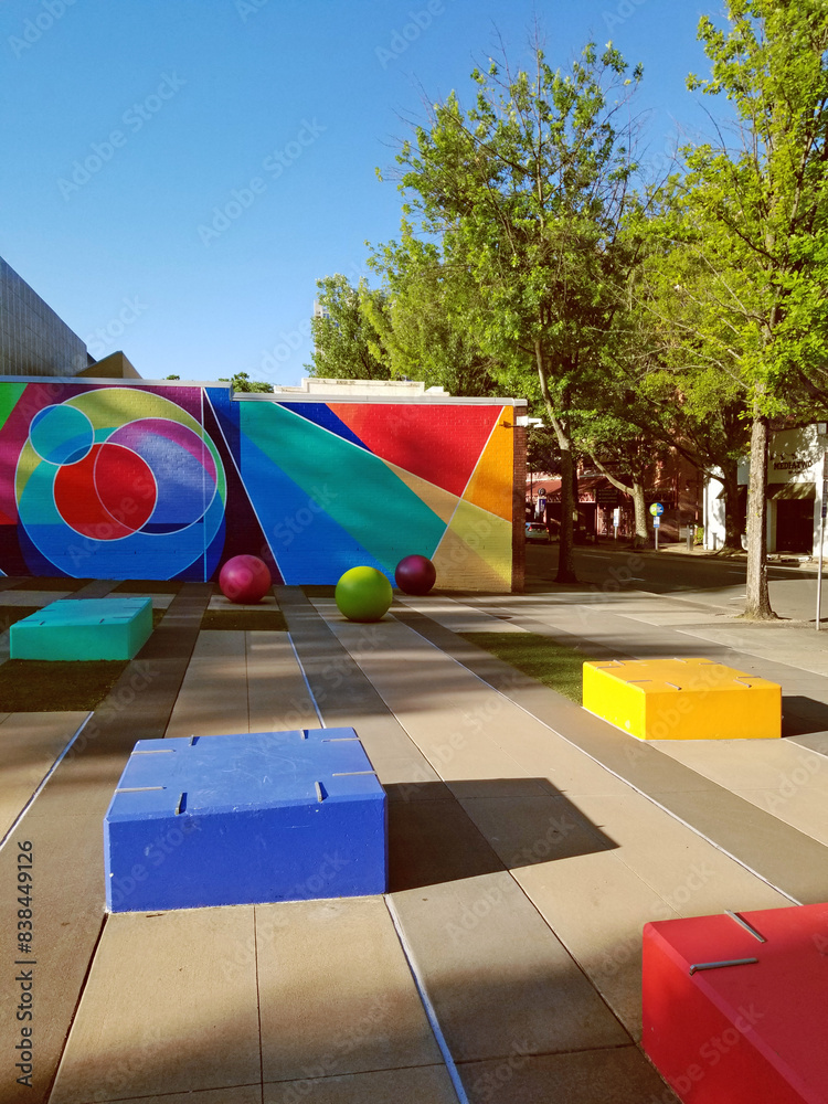 Raleigh, NC - USA - 5-30-2024: Color Pop Corner mural by artist Lisa ...