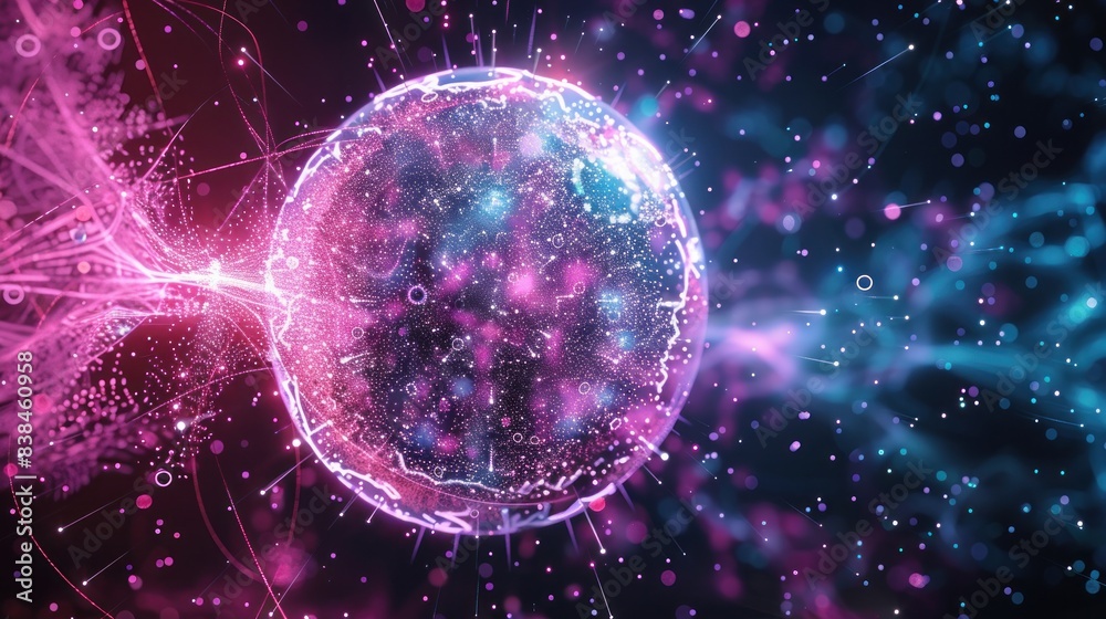 Abstract depiction of quantum computing technology with an exploding ...