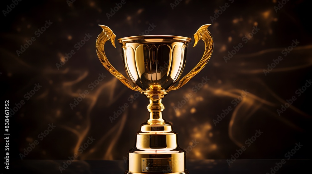 Champion golden trophy, Tournament Gold Cup. Golden award trophy in all ...