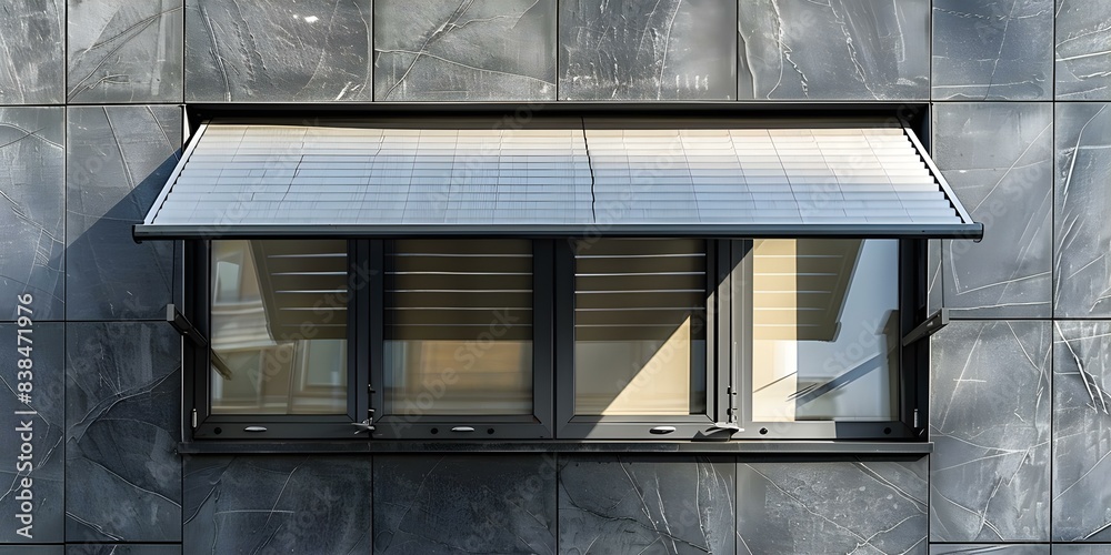 Adjustable Slate Canopy Window with Venetian Blind for Sunlight Control ...
