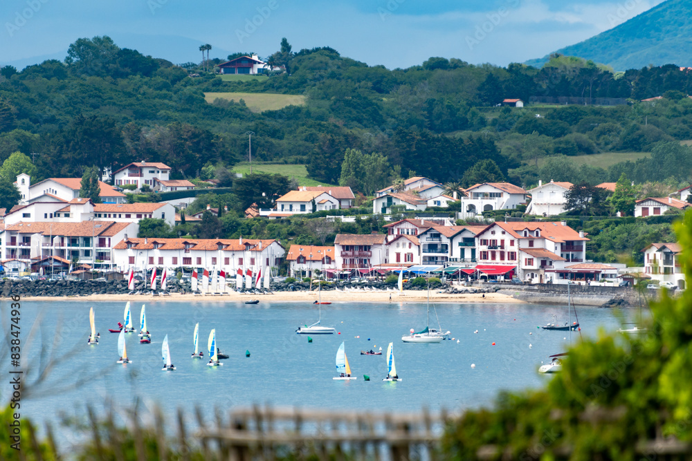 Ciboure and Fort of Socoa fishing ports on Basque coast, yachts ...