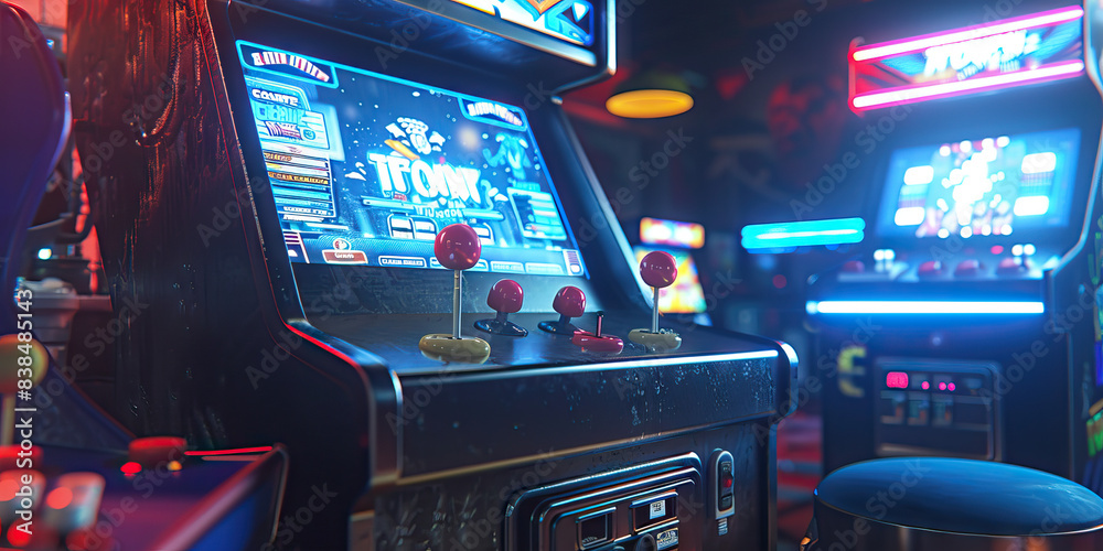 The cyberpunks playground a vintage arcade machine video game nostalgia ...