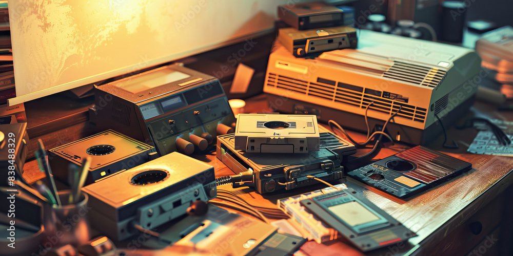 The Flickering Shadows of the Future: A desk with a vintage overhead ...