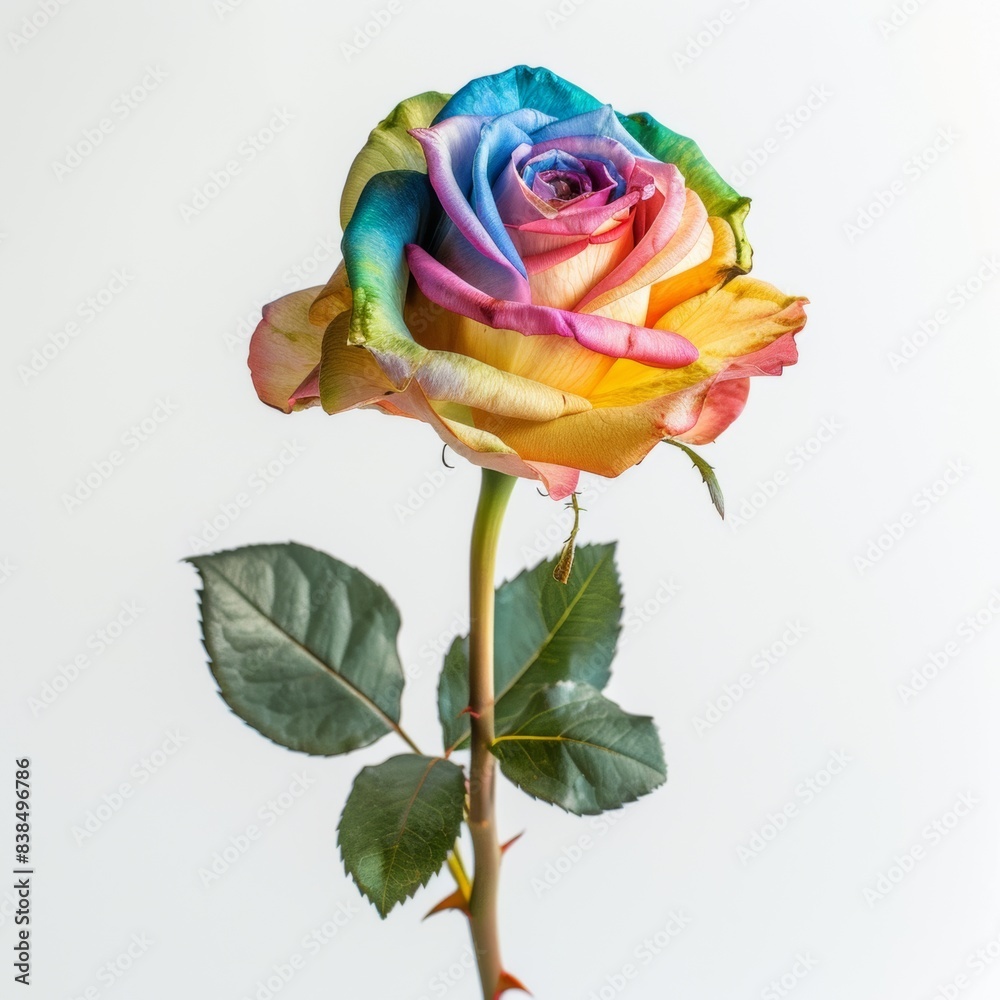 Rainbow rose for Gay Pride month of June, with colorful flowers ...