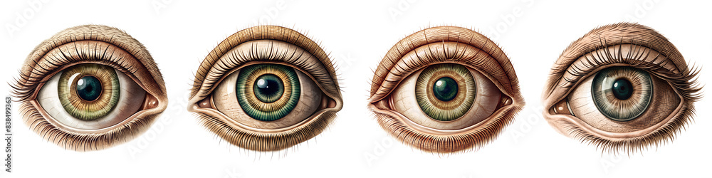 Single eye Vintage Drawing highly detailed isolated on transparent ...