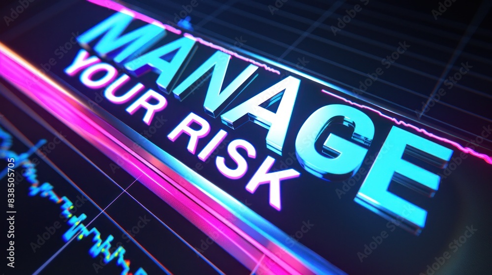 Manage Your Risk. Risk Management. A neon sign displays Manage Your ...