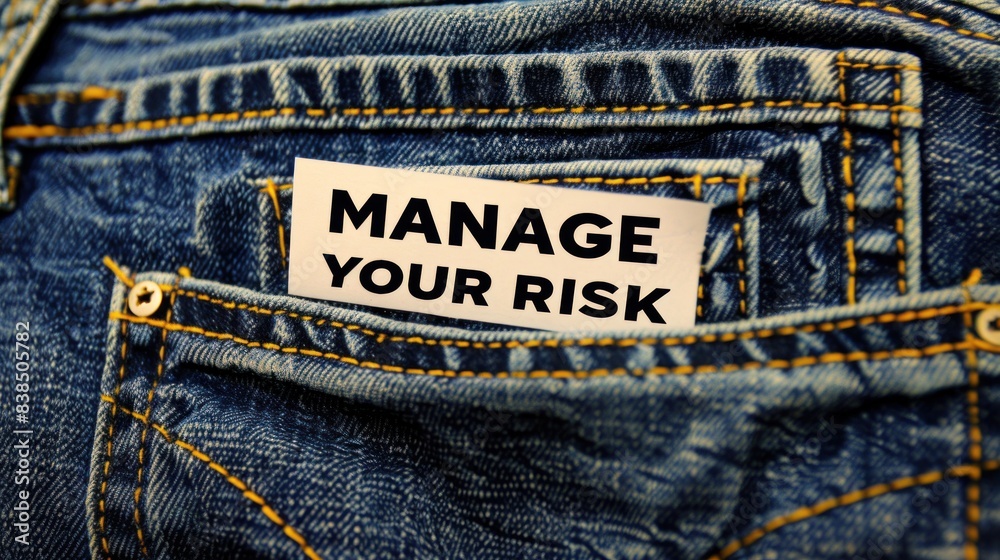 Manage Your Risk. Risk Management. A close-up image of a white paper ...