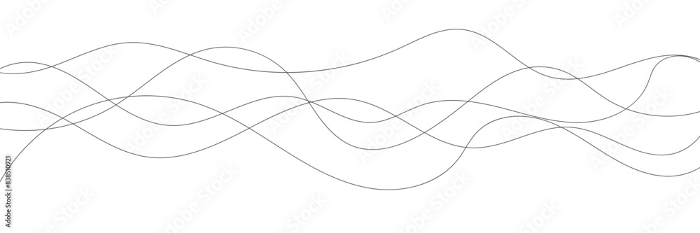 Thin wavy line abstract background. Wavy line horizontal divider ...