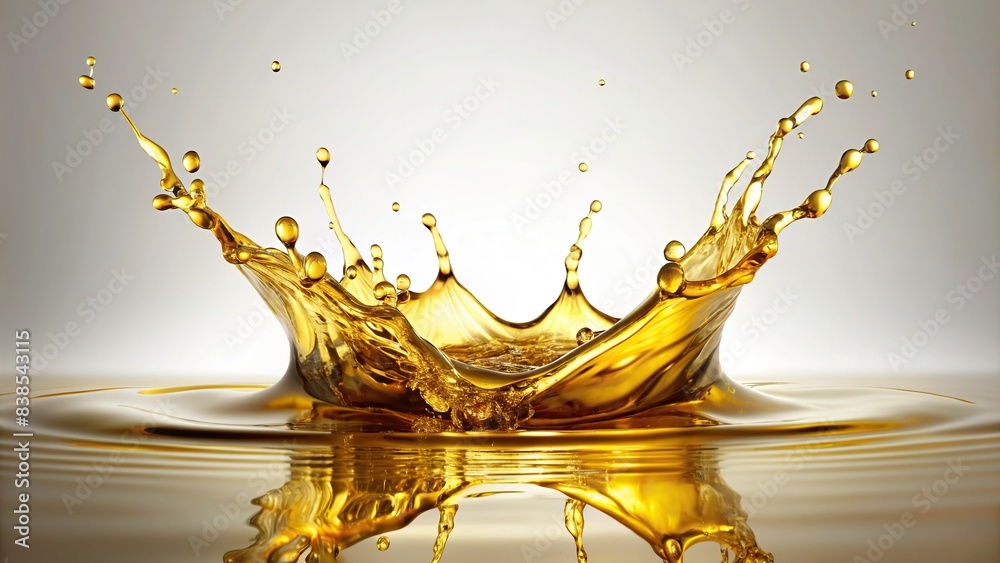 Oil splashing isolated on white background, transparency , cooking oil ...