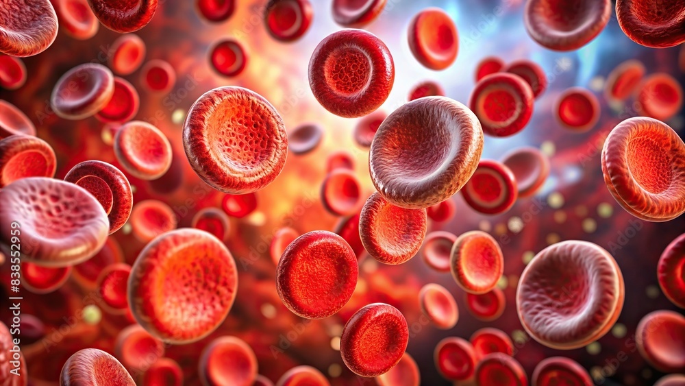 Blood cells background with hematology theme in the human body , red ...