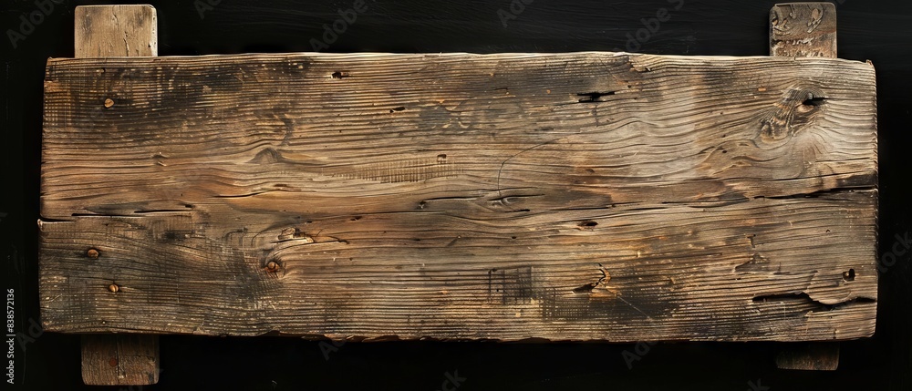 3D render of an old wooden sign. A simple wooden sign with rough edges ...