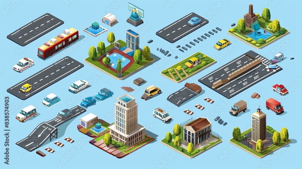Isometric road construction element Road tiles icon Online game ...