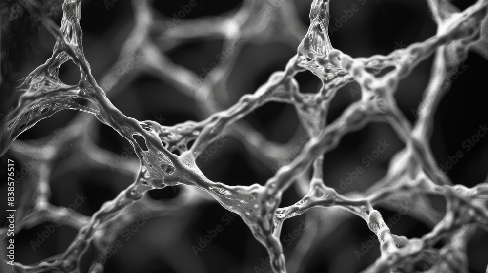 This closeup texture shows the intricate weblike structure of a ...