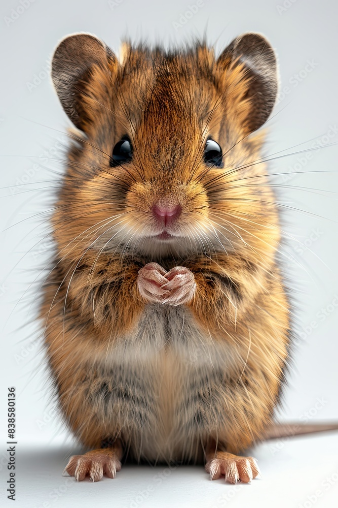 Cute baby wood mouse of the United Kingdom, sitting for portrait ...