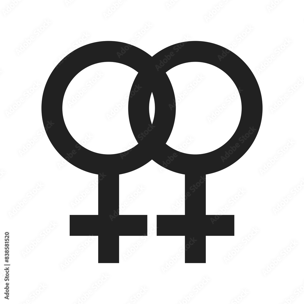 Vector gender female symbols black icon logo design on a transparent ...