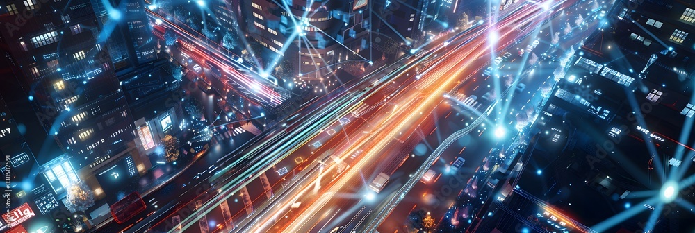 Artistic rendering of a futuristic city where quantum computing has ...