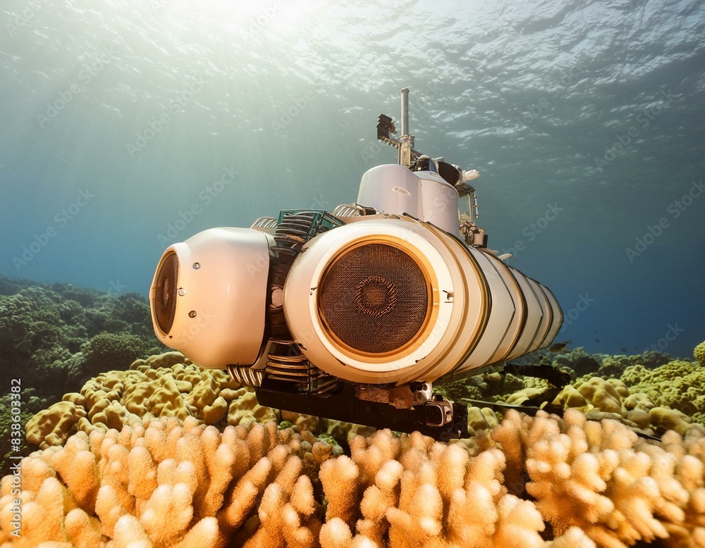 An underwater vehicle powered by silent turbine engines, designed for ...