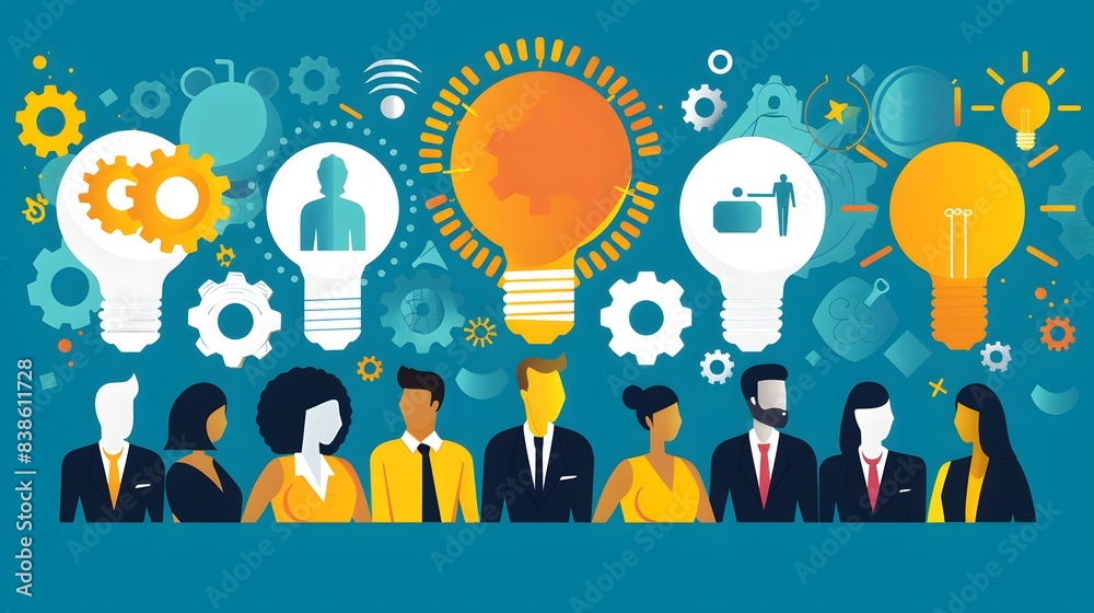 Team idea vector illustration. Team building activities foster ...