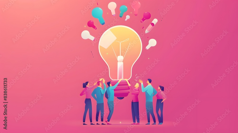 Team idea vector illustration. Team building activities foster ...