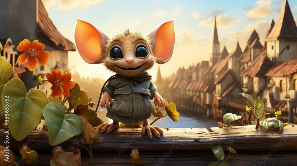 Explore a charming Dobby illustration with a flat texture and adorable ...