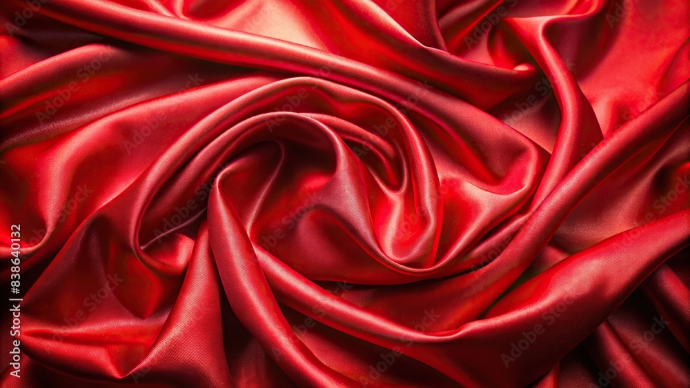 Elegant red satin fabric with graceful wave patterns , satin, fabric ...