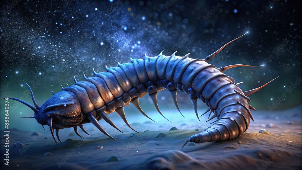 rendering of a giant prehistoric Arthropleura centipede , Arthropleura ...