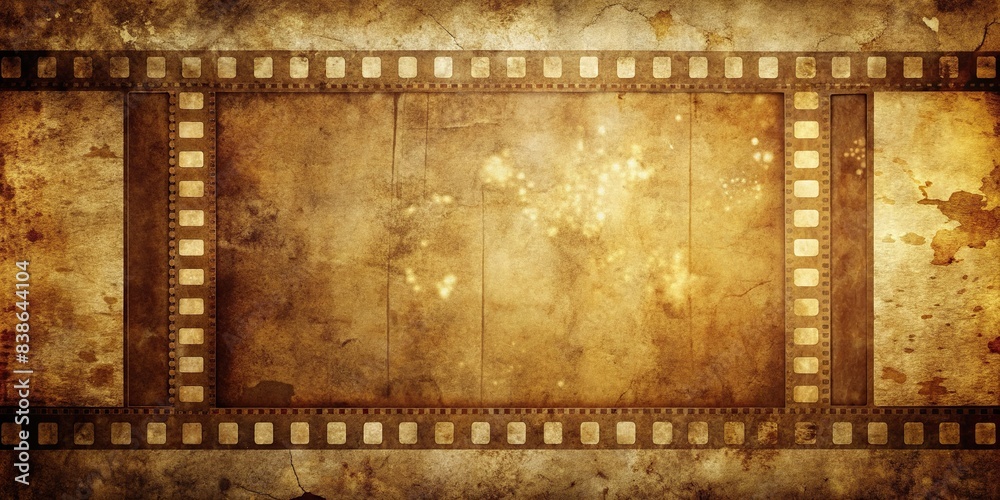 ภาพประกอบสต็อก Vintage film style dusty and scratched sepia background ...