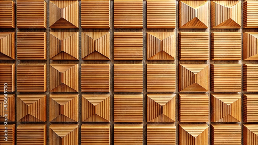 Brown wooden acoustic panels wall texture seamless pattern, wood ...