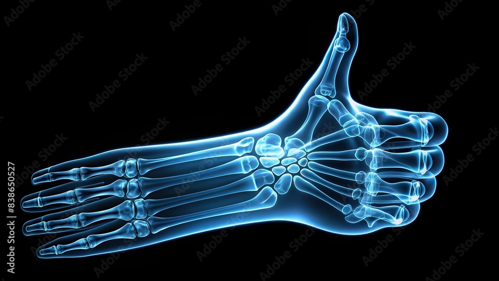 Animated x-ray of hand giving a thumbs-up, x-ray, hand, thumbs up ...