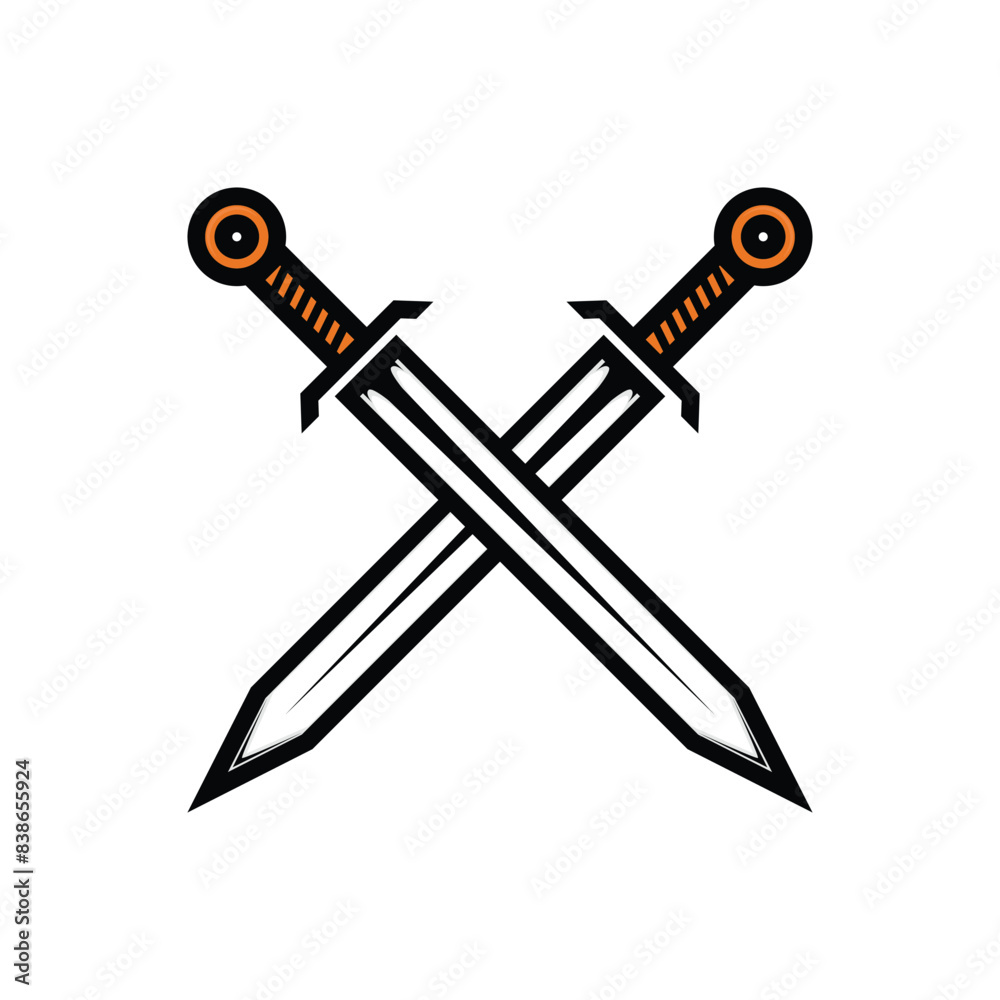 two crossed swords logo design concept idea Stock Vector | Adobe Stock