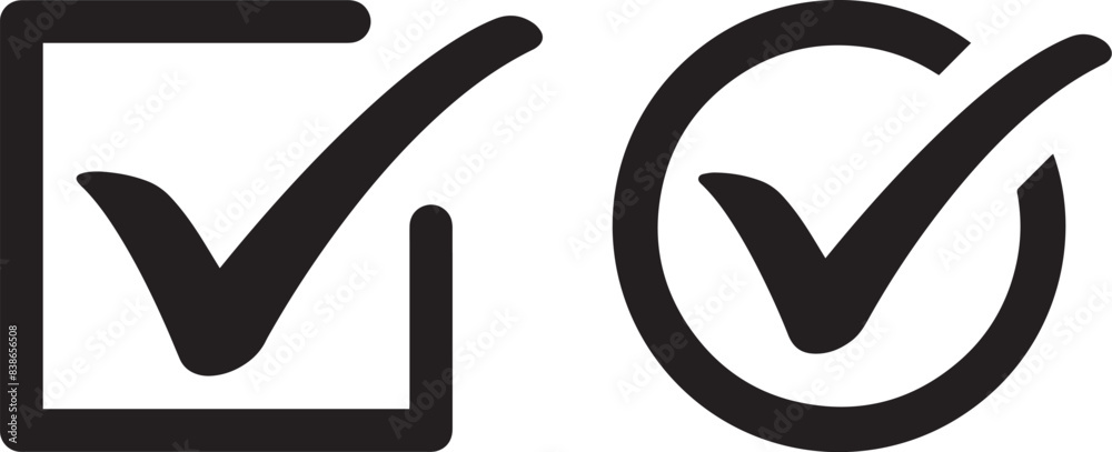 Check box icon with correct, accept checkmark icons tick box checked ...